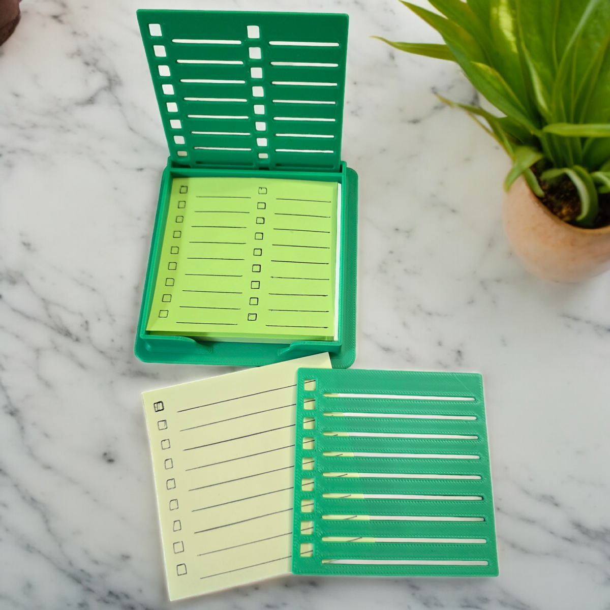 3D Printed Post it notes holder with checklist stencil – Wholesale By Kali