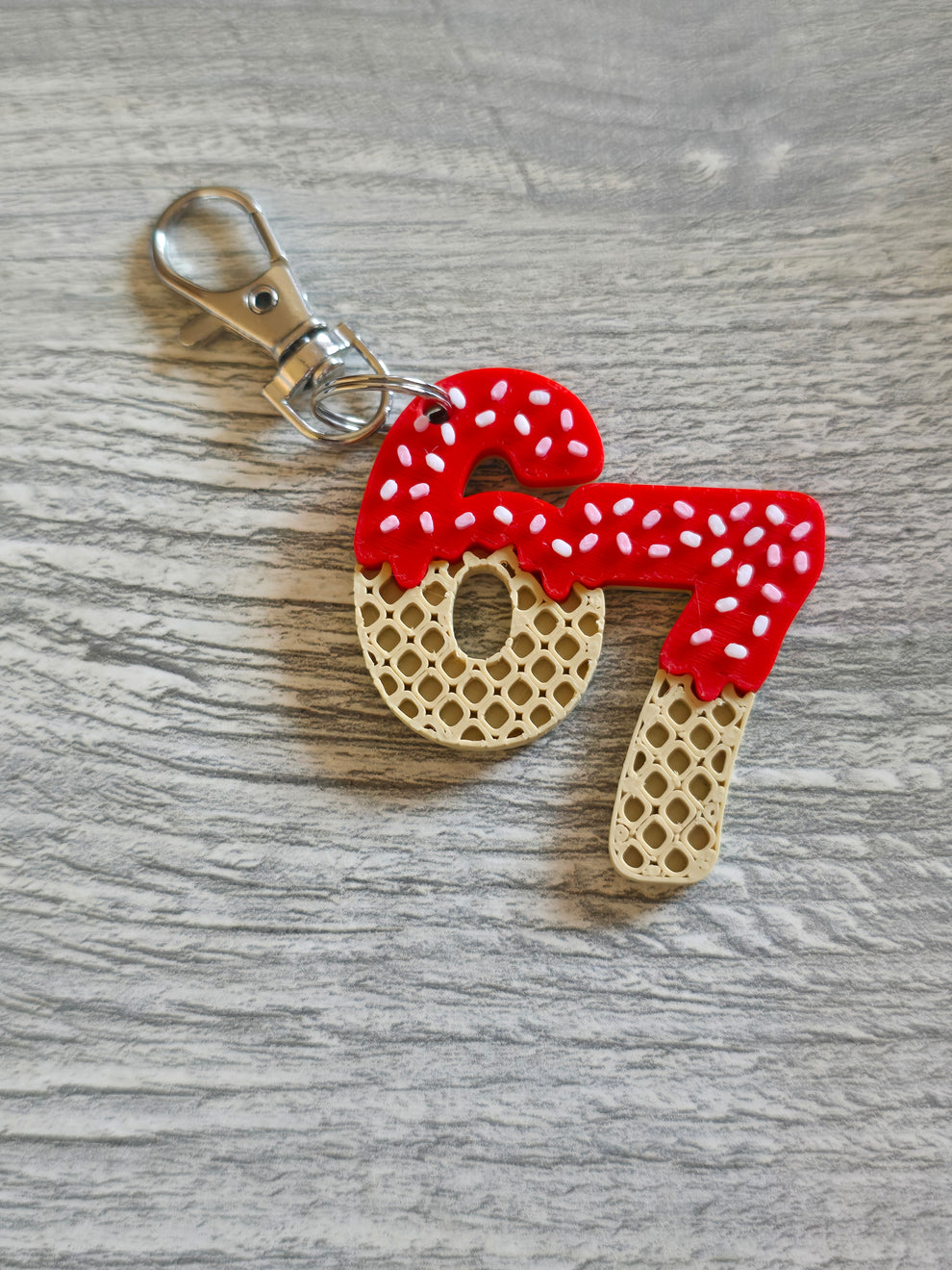 3D printed 6 7 67 Ice Cream Drip keychain – Wholesale By Kali