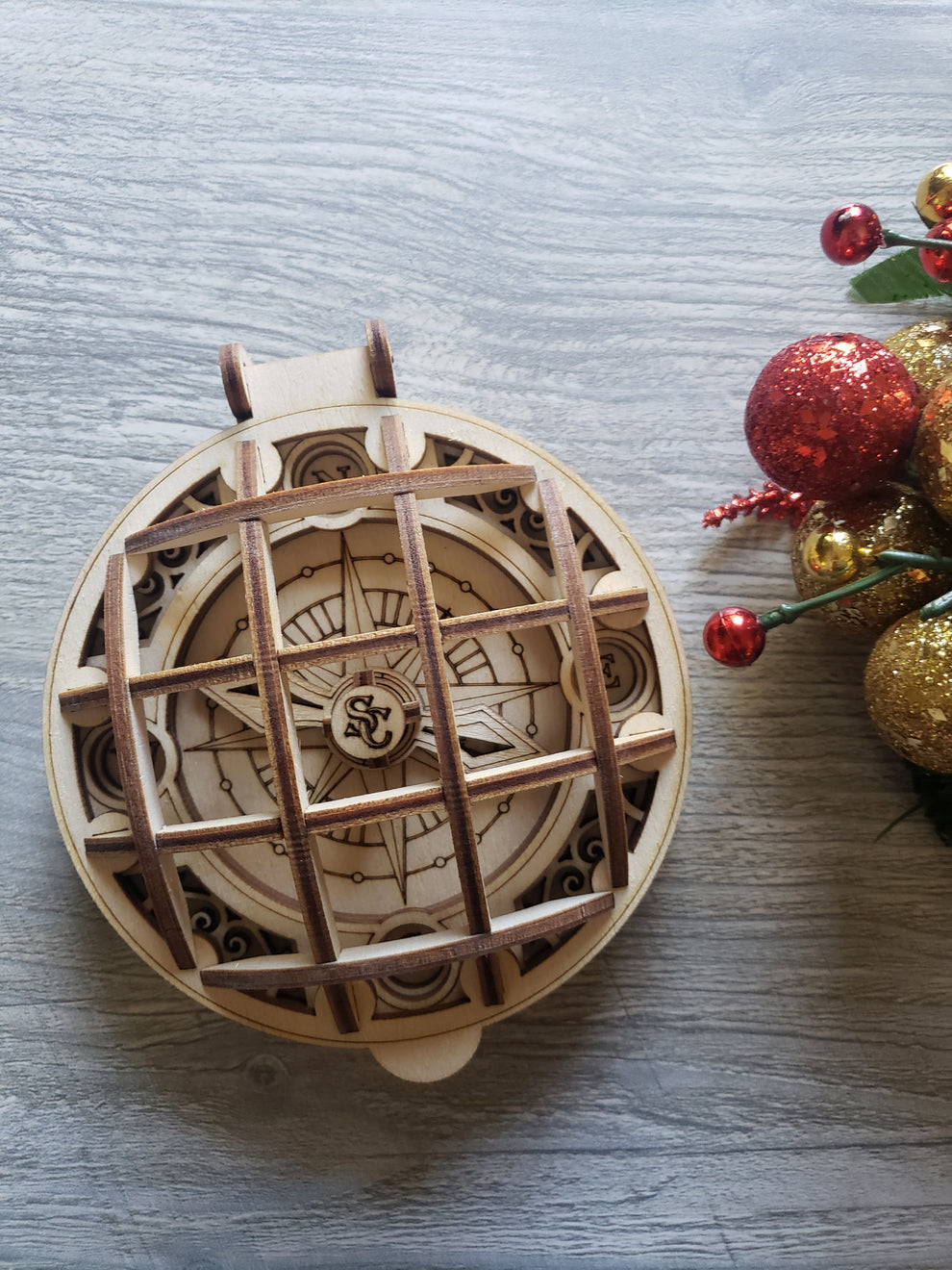 Santa Compass with NORAD QR code Christmas Ornament – Wholesale By Kali