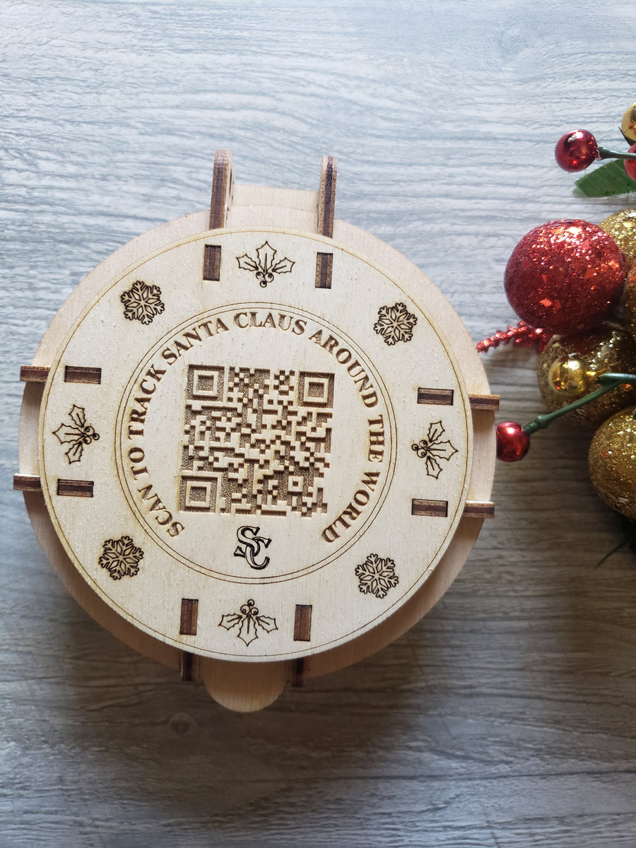 Santa Compass with NORAD QR code Christmas Ornament – Wholesale By Kali